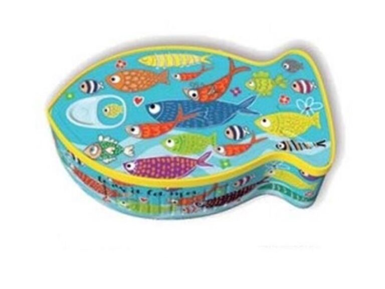 Boite métal poissons tous à la mer - Décoration Marine L'Embarcadère